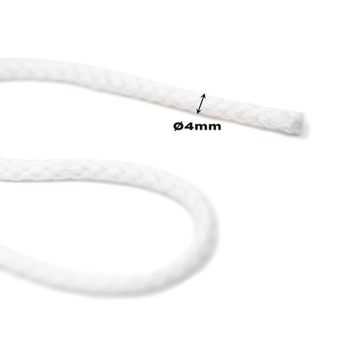 4mm 3/16 Inch Drawstring Braided Soft Cotton Cord Rope – Only Trimming