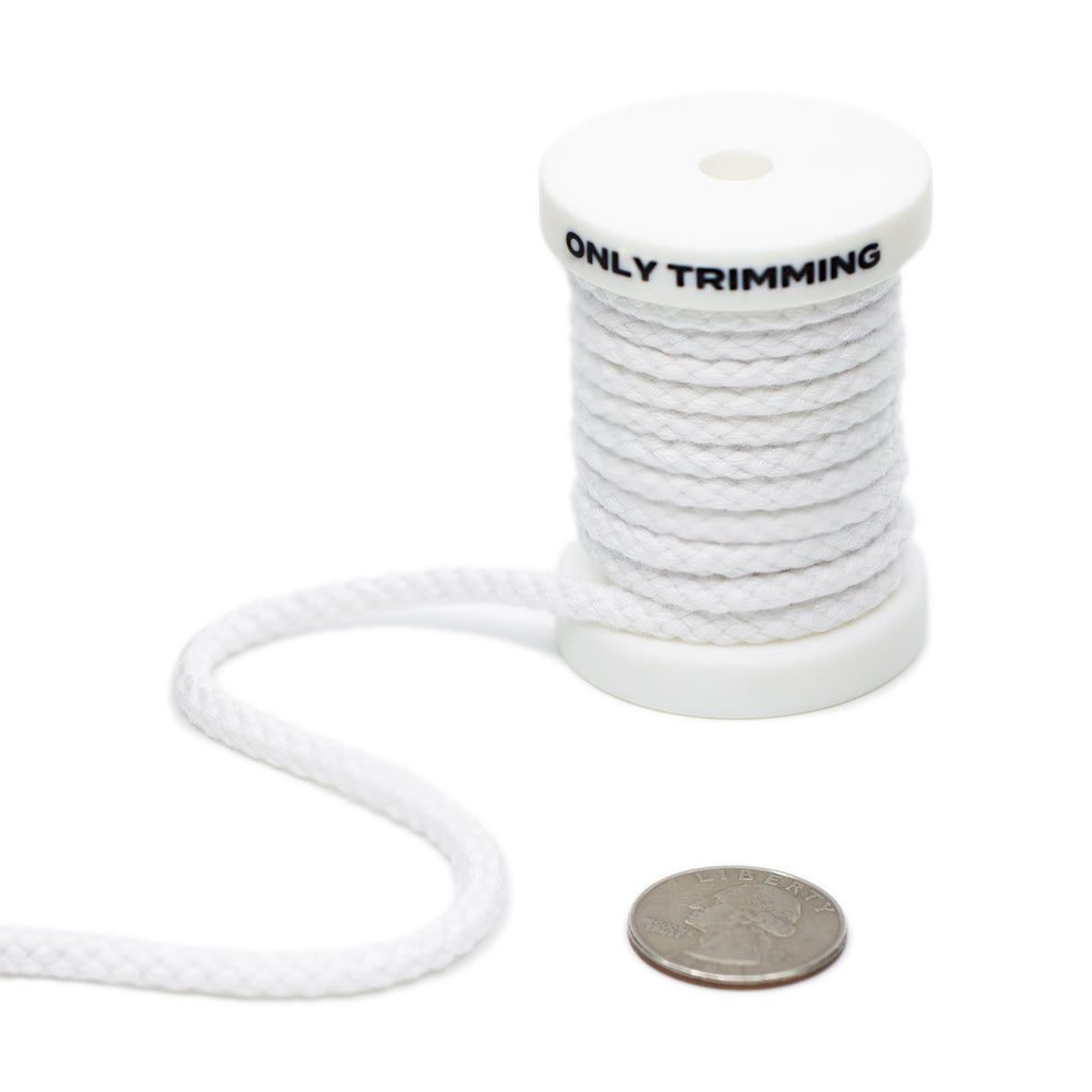 4mm 3/16 Inch Drawstring Braided Soft Cotton Cord Rope – ONLY TRIMMING